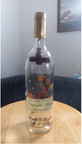 Inverted Corkscrew Inside Bottle (Impossible Bottle) by Mark R. Gladue